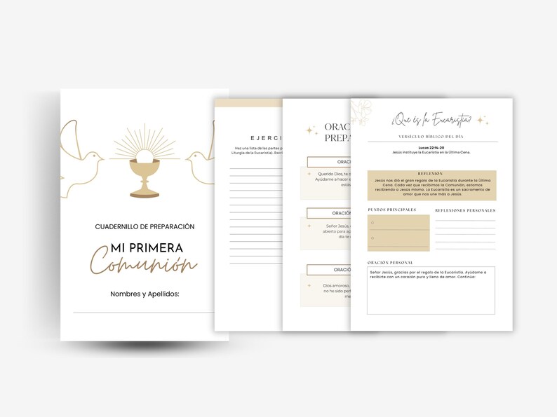 Printable First Communion Booklet Catechism Material Reflections for ...