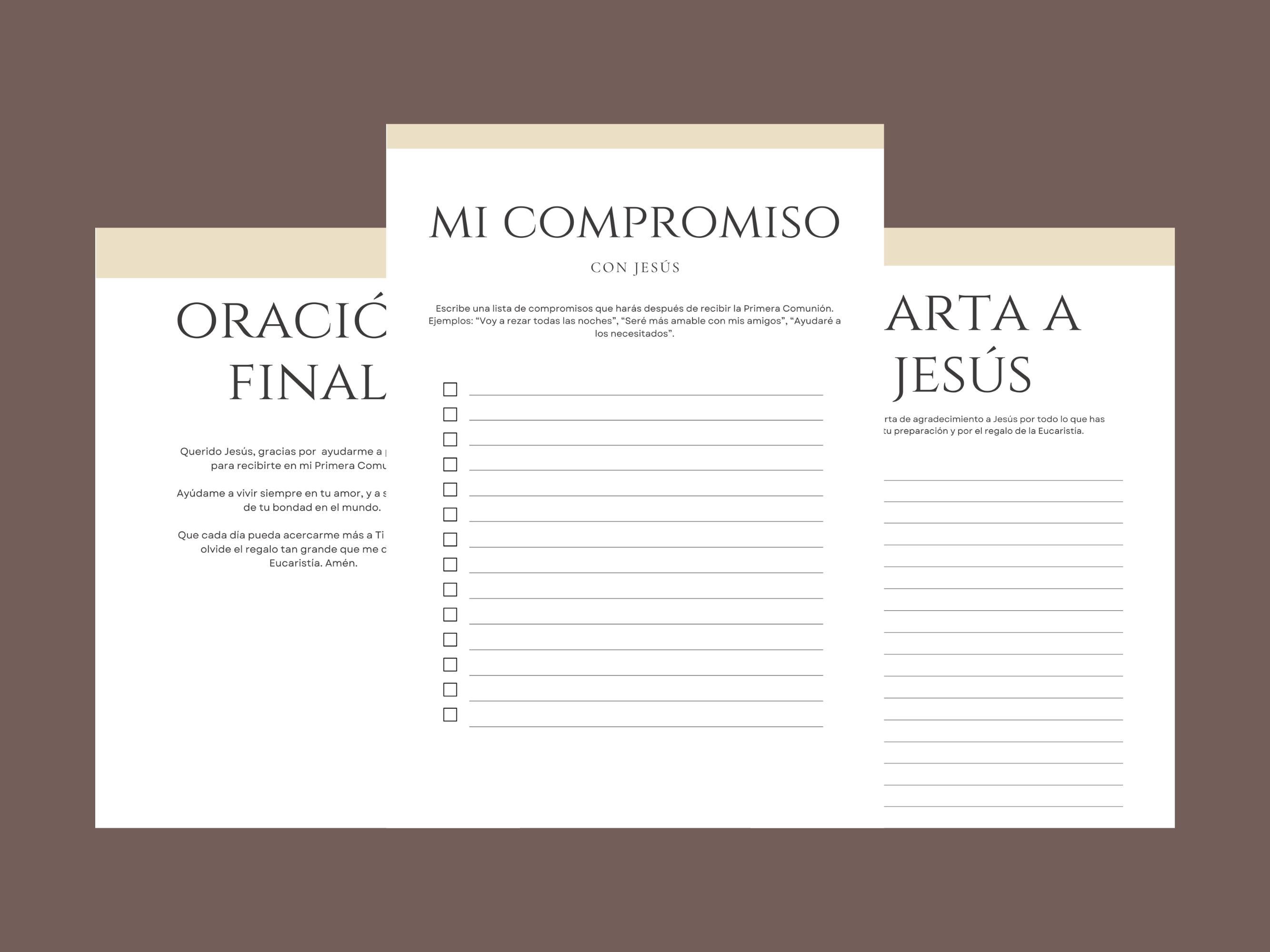 Printable First Communion Booklet Catechism Material Reflections for ...