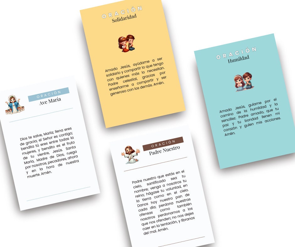 Oraciones Católicas para Niños | Tarjetas de Oraciones y enseñanzas ...