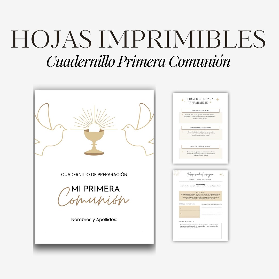 Printable First Communion Booklet Catechism Material Reflections for ...