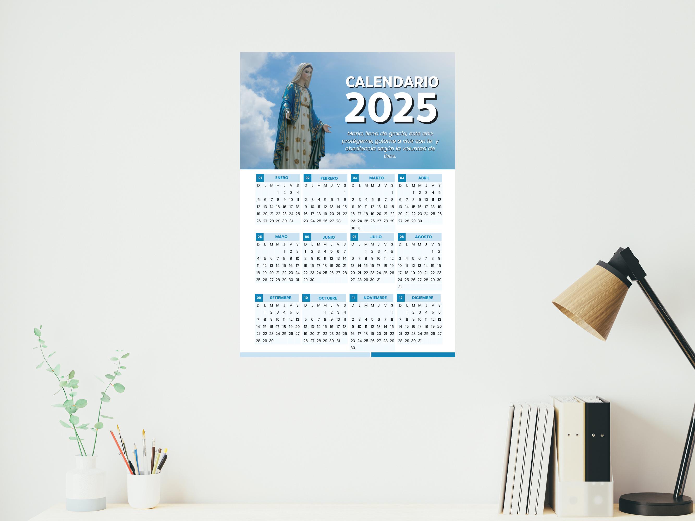 2025 Virgin Mary Calendar – Catholic Religious Calendar With Image of ...