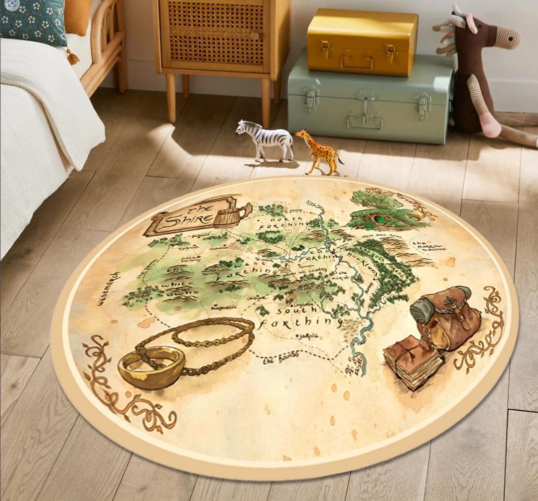 Middle Earth Rug, Old Maps Rug, Decorative Rugs for Living Room, Rugs ...