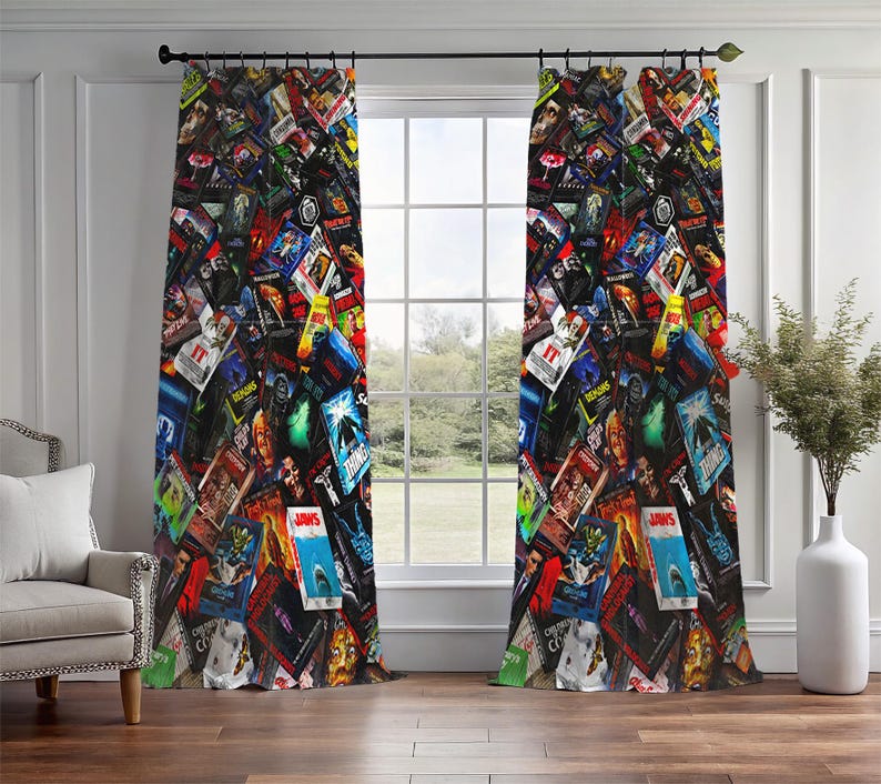 Classic Horror Movie Poster Cinema Room Curtain, Home Theater Drapes ...