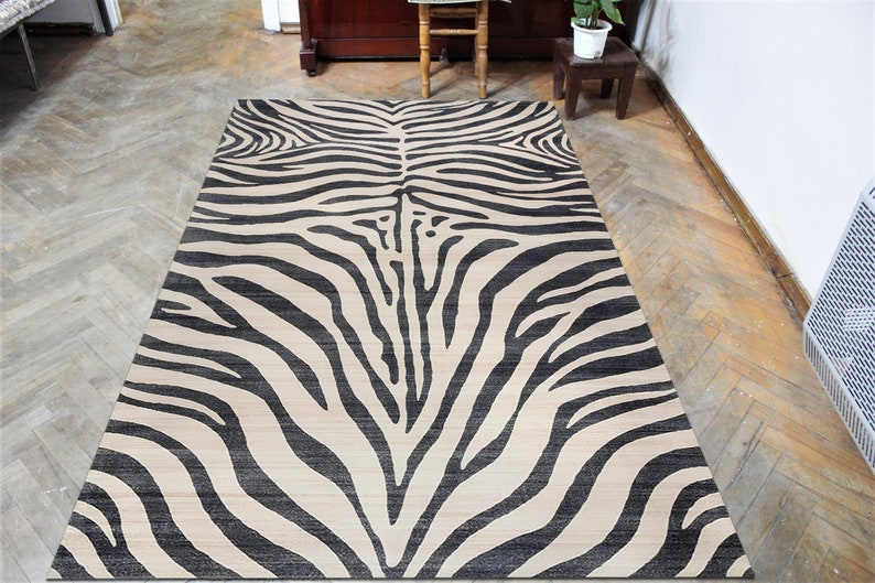 Zebra Print Rug, Washable Non-slip Floor Carpet - Etsy