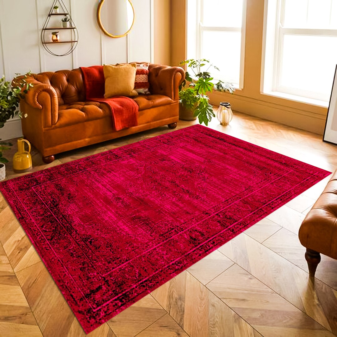 Faded Red Rug,red Area Rug,afghan Rug,afghan Vintage Design,antique ...