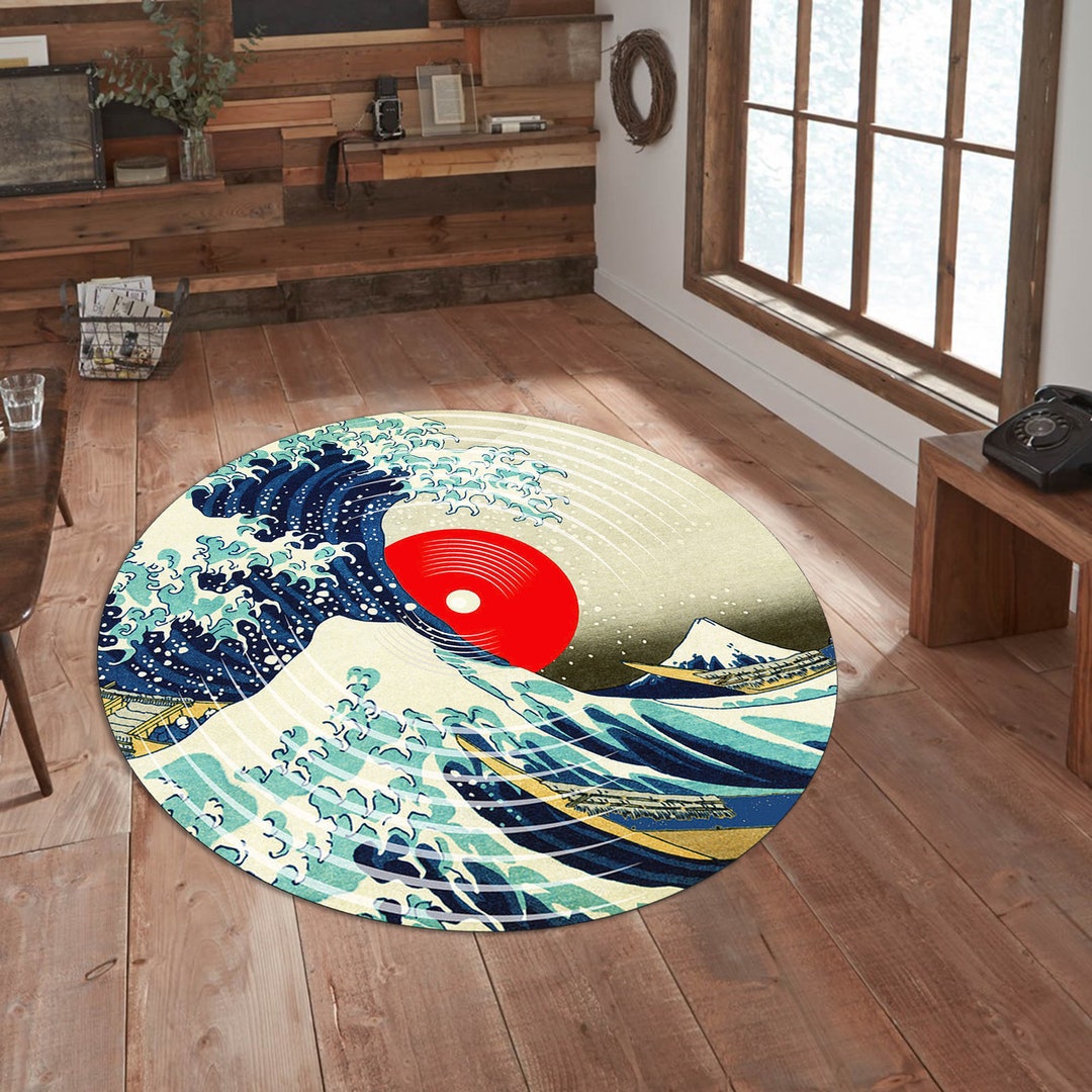 The Great Wave Rug, Kanagawa Art Rug, Japan Wave Rug, Kanagawa Wave ...