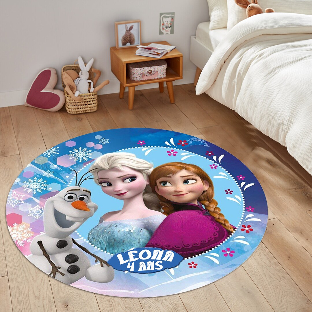 Personalized Elsa and Anna Round Rug: Kids Room Decor - Etsy