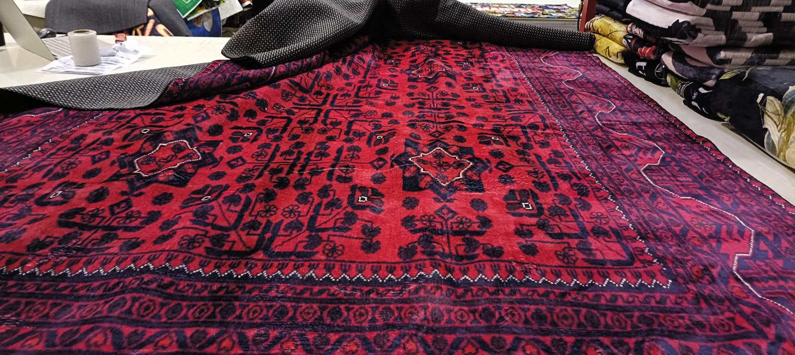Red Afghan Design Area Rug, Traditional Oriental Home Decor Carpet ...