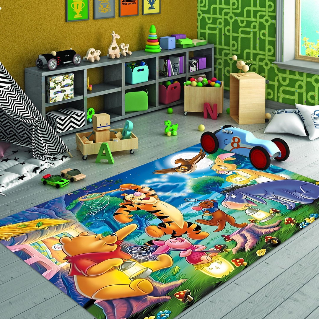 Winnie the Pooh Rug,custom Rug,winnie Forest,winnie Tigger Piglet,movie ...