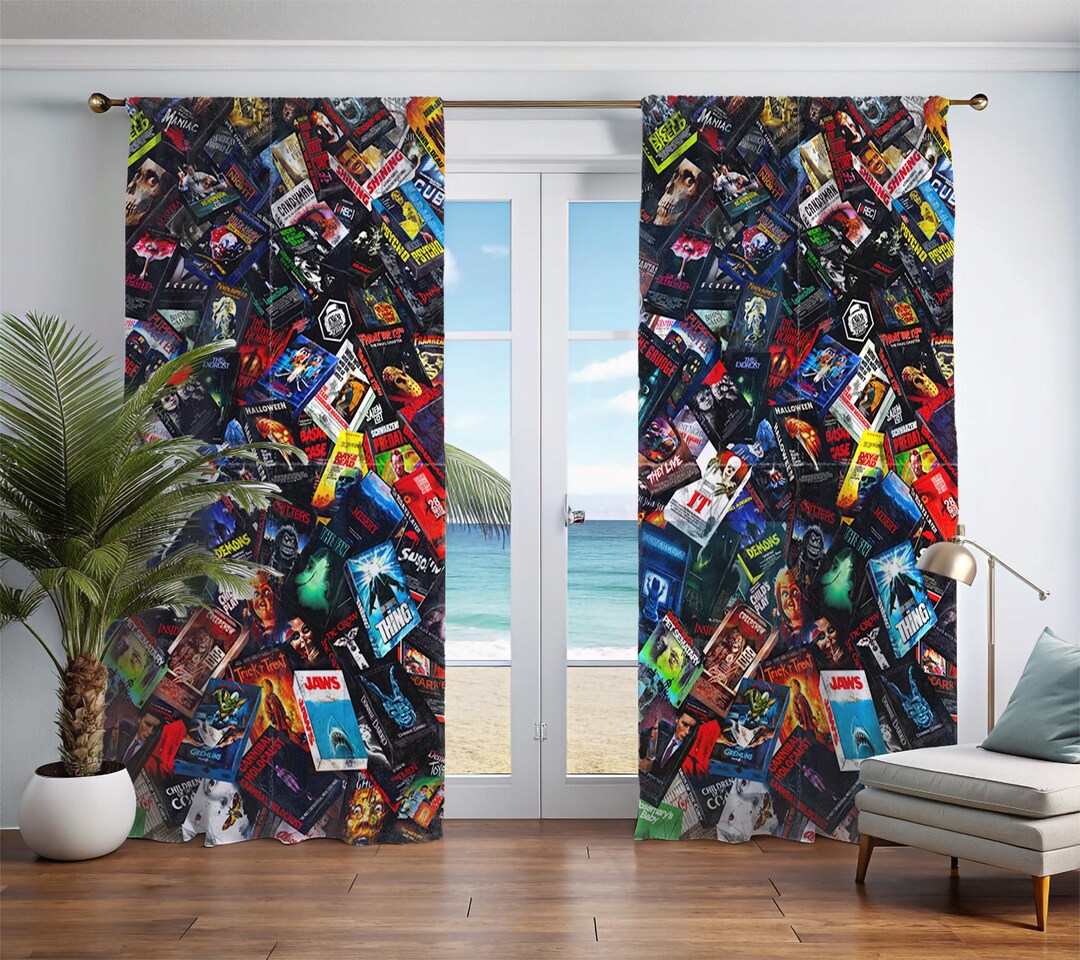Classic Horror Movie Poster Cinema Room Curtain, Home Theater Drapes ...