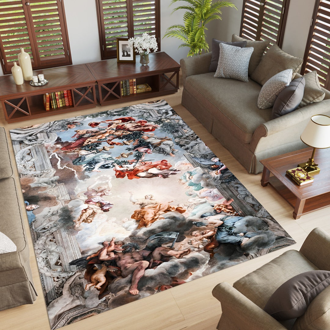 Heaven Rug,jesus Art,angels Rug,michalengelo Art,paradise Pattern ...