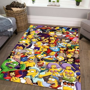 Simpsons Rug,custom Rug,simpsons Collage,kidsroom Rug,teenagers Room ...