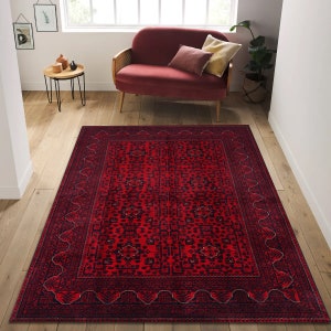 Red Afghan Rug,farmhouse Decor,housewarming Gift,6x9 Printed Area Rug ...