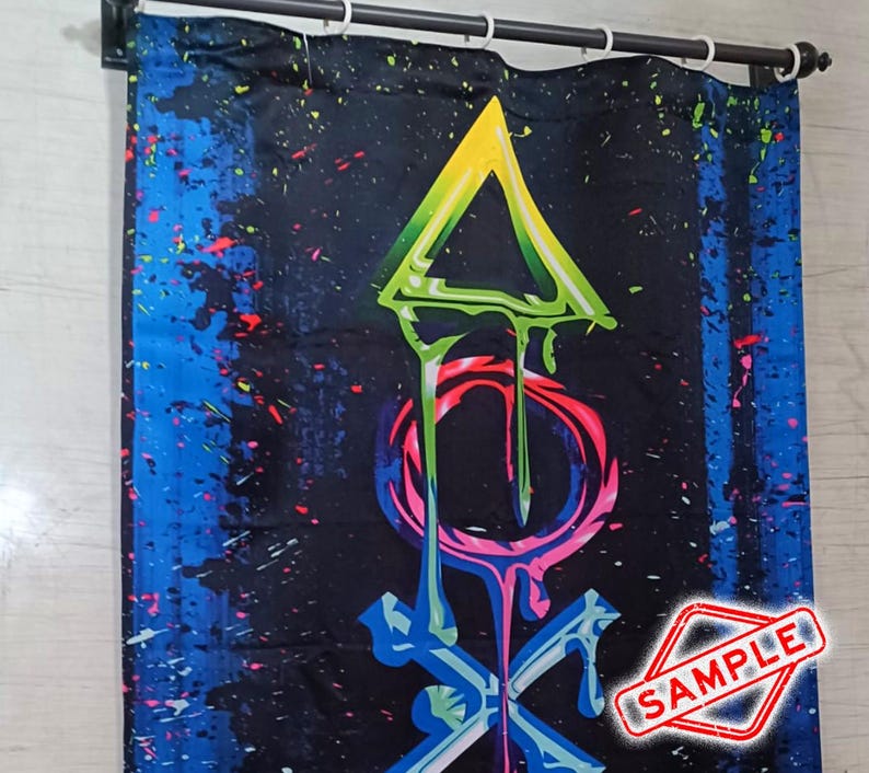 Rock Music Legends Window Treatment, Heavy Metal Band Collage Drapes ...