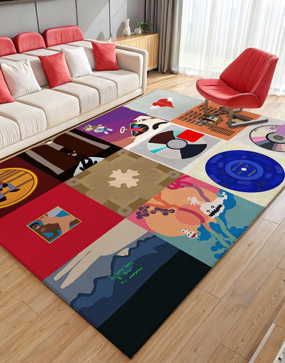 Bear Rug, West, Kanye West Rug, Colorful Rug, Gift for Him, Modern Rug ...
