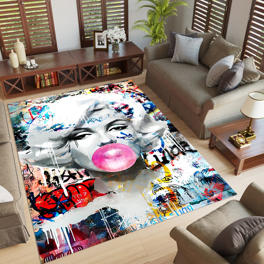 Popart Rug,fame Rug,marilyn Monroe ,custom Rug,livingroom Rug,saloon ...