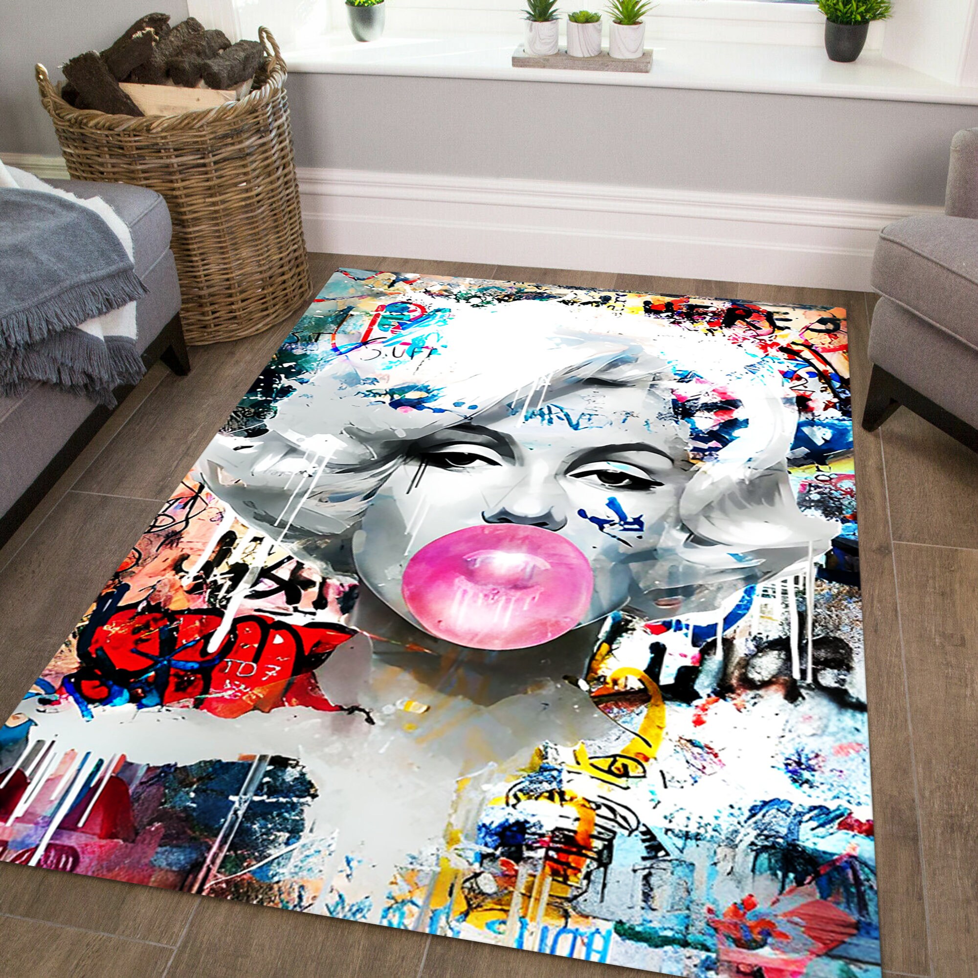 Popart Rug,fame Rug,marilyn Monroe ,custom Rug,livingroom Rug,saloon ...