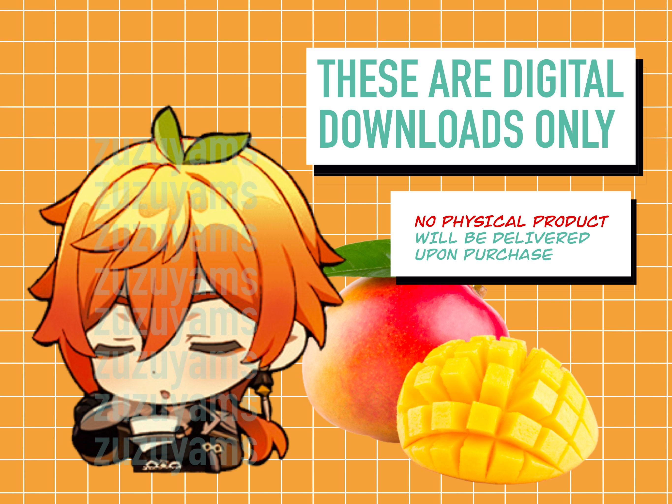 Genshin Impact Chibi Fruit Edits | Digital Art (SVG / PNG / PSD) - Etsy
