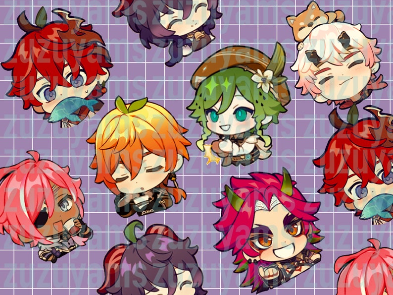 Genshin Impact Chibi Fruit Edits | Digital Art (SVG / PNG / PSD) - Etsy