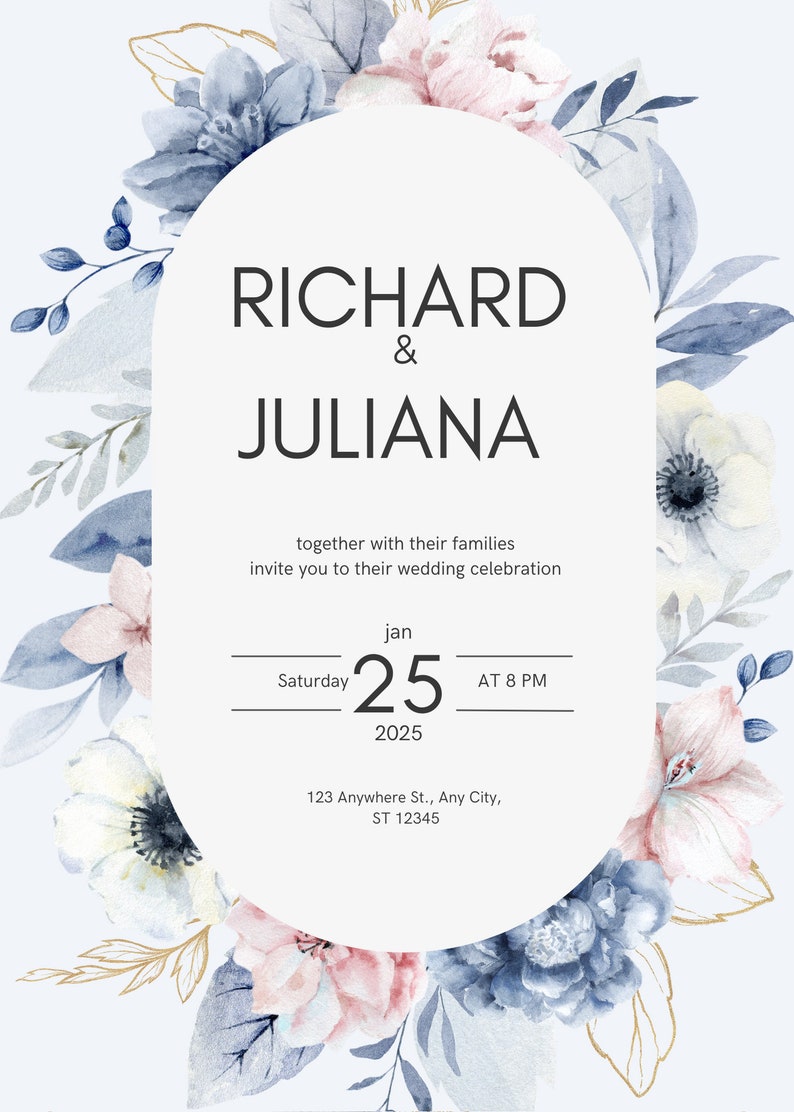 Wedding Invitation Template, Customizable Wedding Invitations, Wedding ...