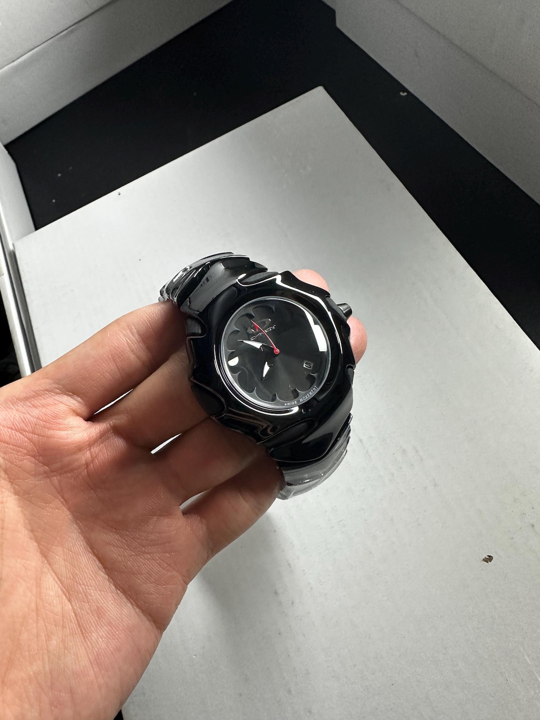 Vintage Oakley Blade II Watch – All-black Design, Glow-in-the-dark ...