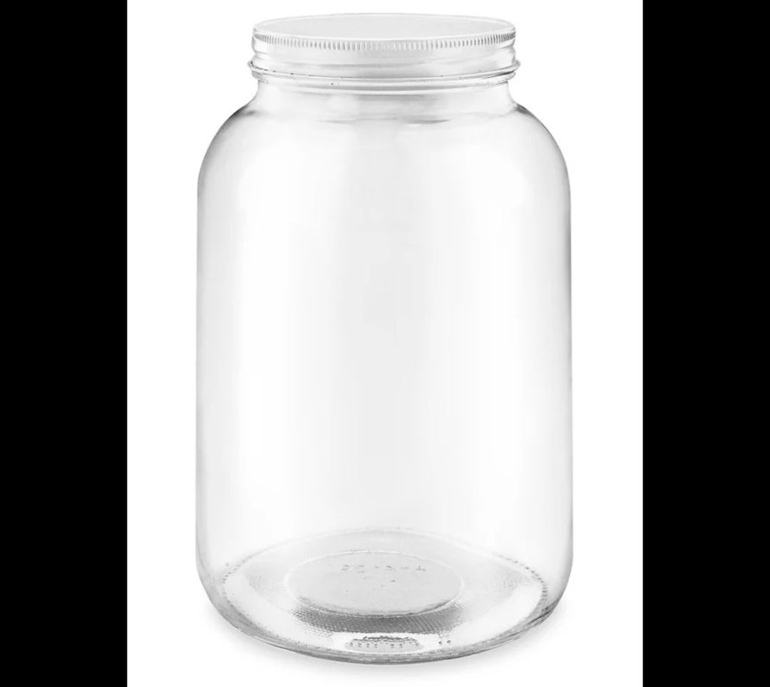 1 Gallon Glass Mason Jar With Metal Tops. - Etsy