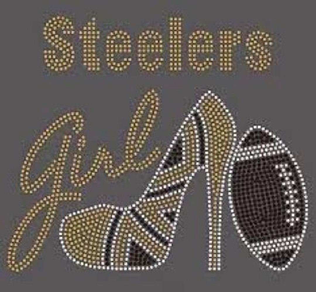 Steelers Girl Heel Custom Rhinestone Transfer Bling Iron on for Shirt ...