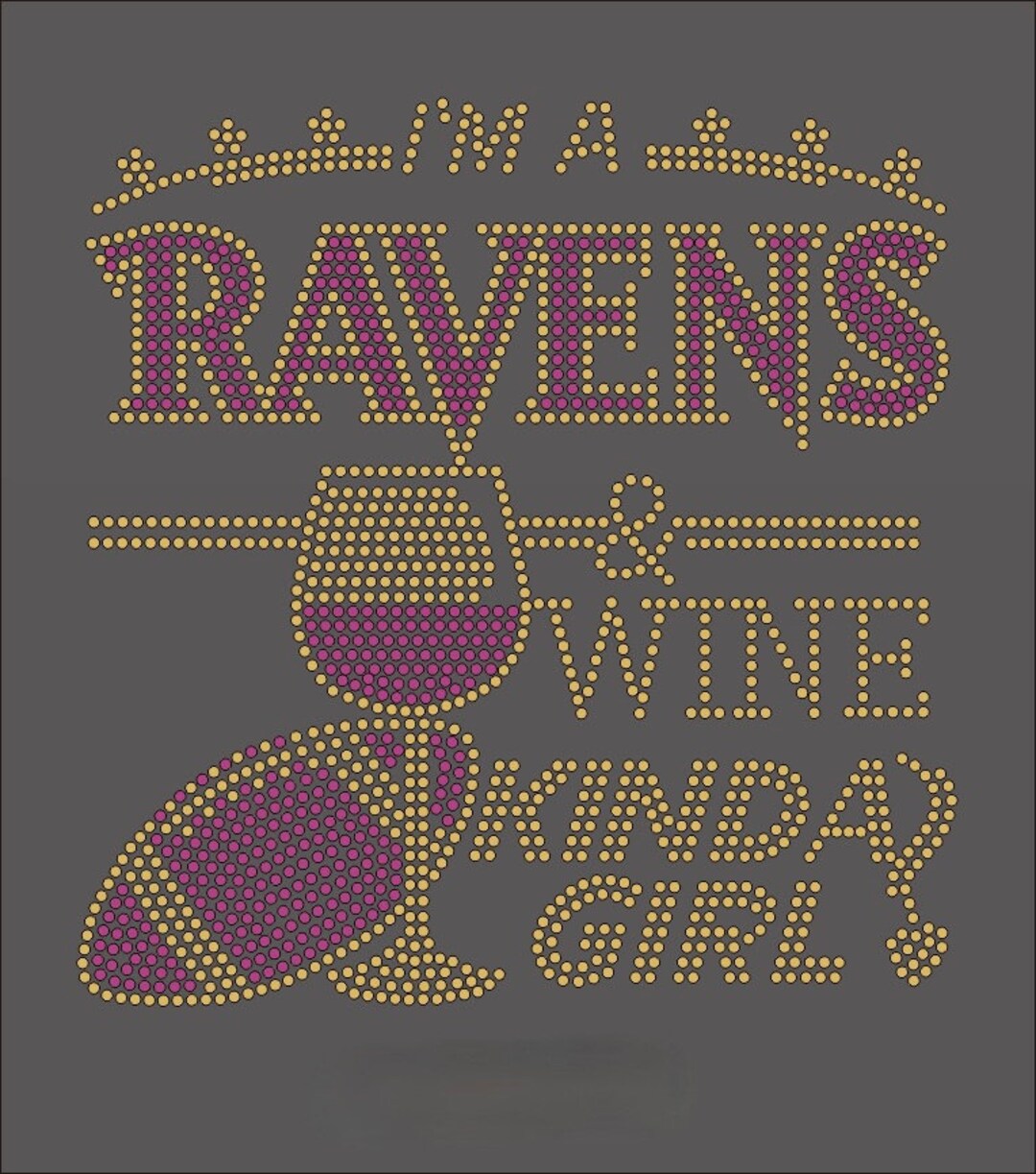 Ravens Wine Kinda Girl Football Rhinestone Transfer Iron on Bling - Etsy