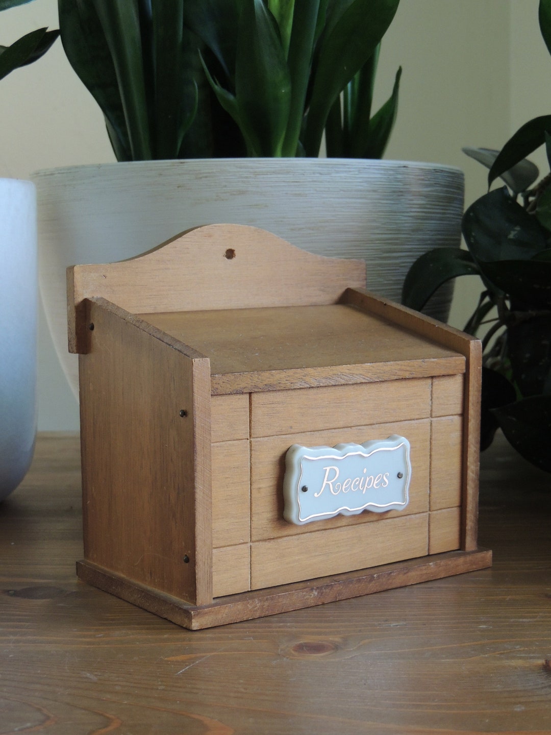 Vintage Wood Recipe File Box With Cards, Excellent Condition - Etsy