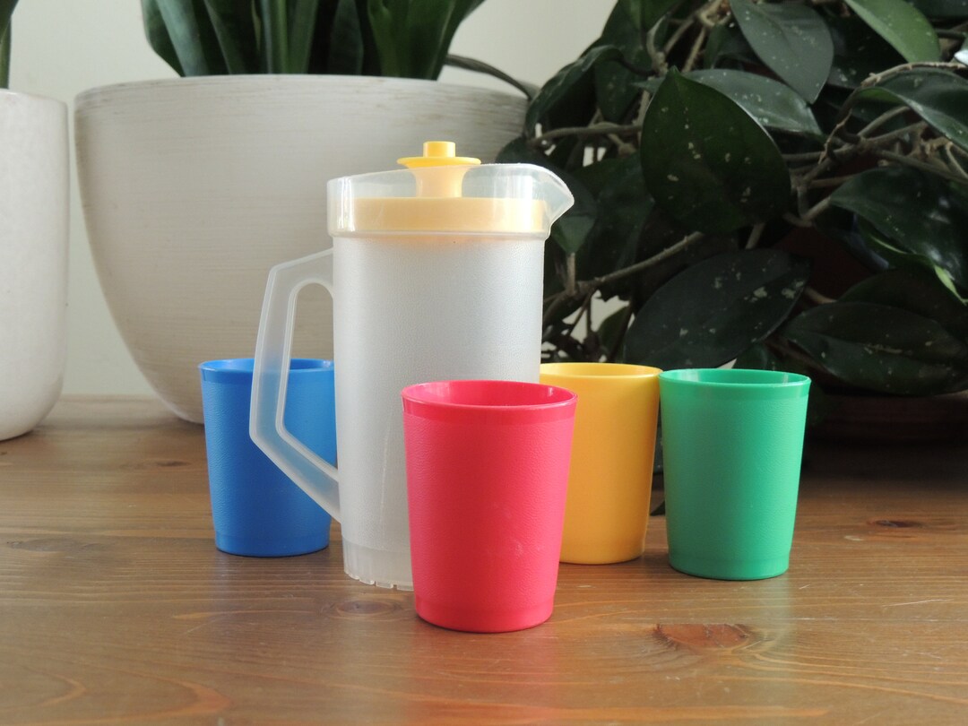 Vintage Tupperware Tupperkids Juice Pitcher/4 Tumblers Set, Great ...