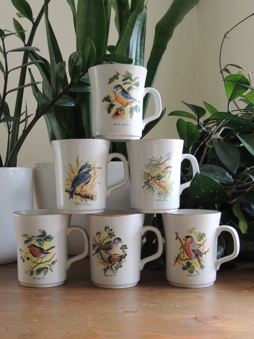 Rare Vintage Northcraft Korea Stoneware Bird Series by John Evans Mugs ...