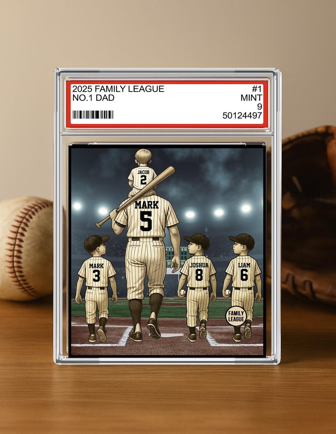 Custom Family Trading Card Style PNG, Personalized Baseball No. 1 Dad ...