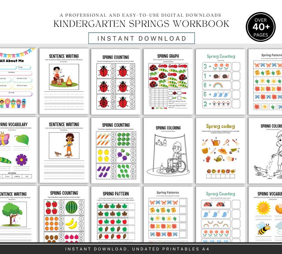 Spring Kindergarten Math, Reading, Writing Activities - Spring Unit ...