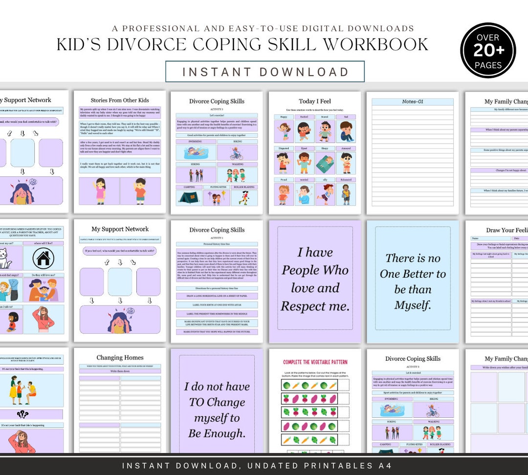 Kid's Divorce Recovery Workbook, Child Counseling Tool, Parent ...