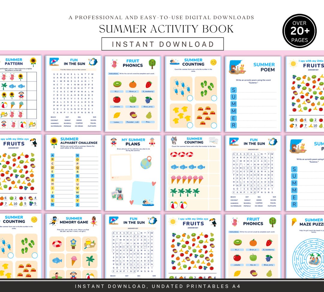 Summer Kids Activities | Summer Activity Sheets for Kids | Summer ...