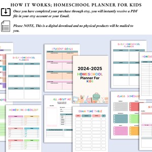 Kids Homeschool Planner, Academic Organizer, Student Agenda, Daily ...