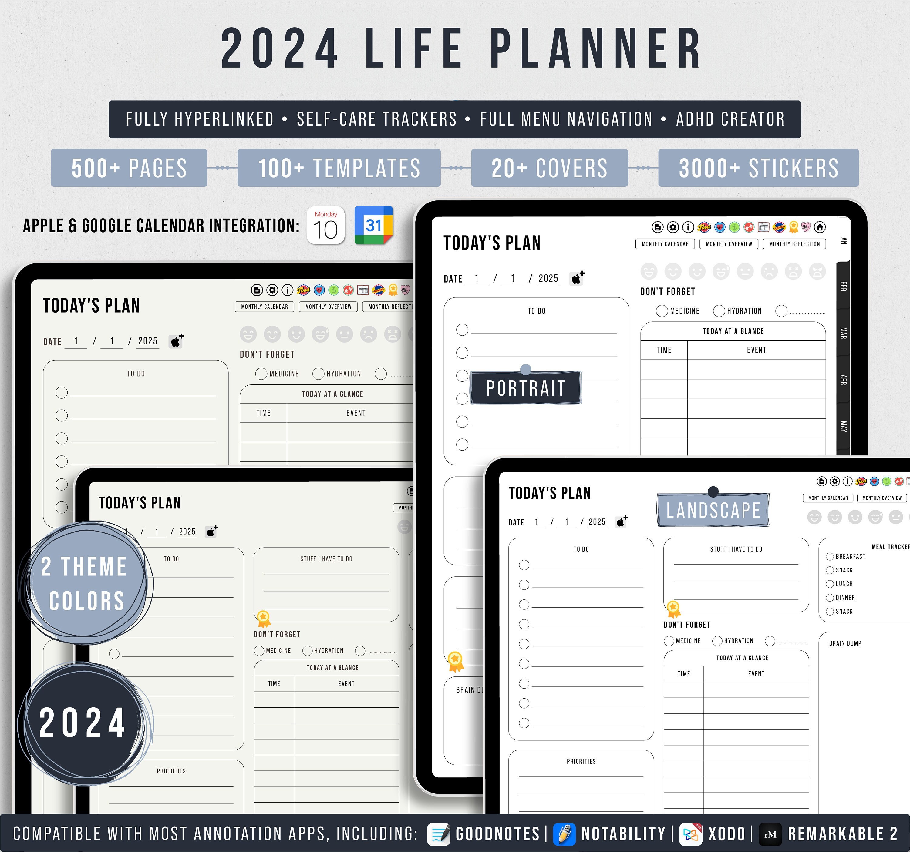 Streamline Agenda Planning: Hyperlinked Digital Planner Interactive PDF ...