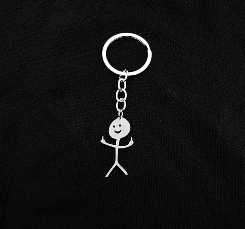 Middle Finger Funny Metal Stickman Keychain Flipping the Bird Backpack ...