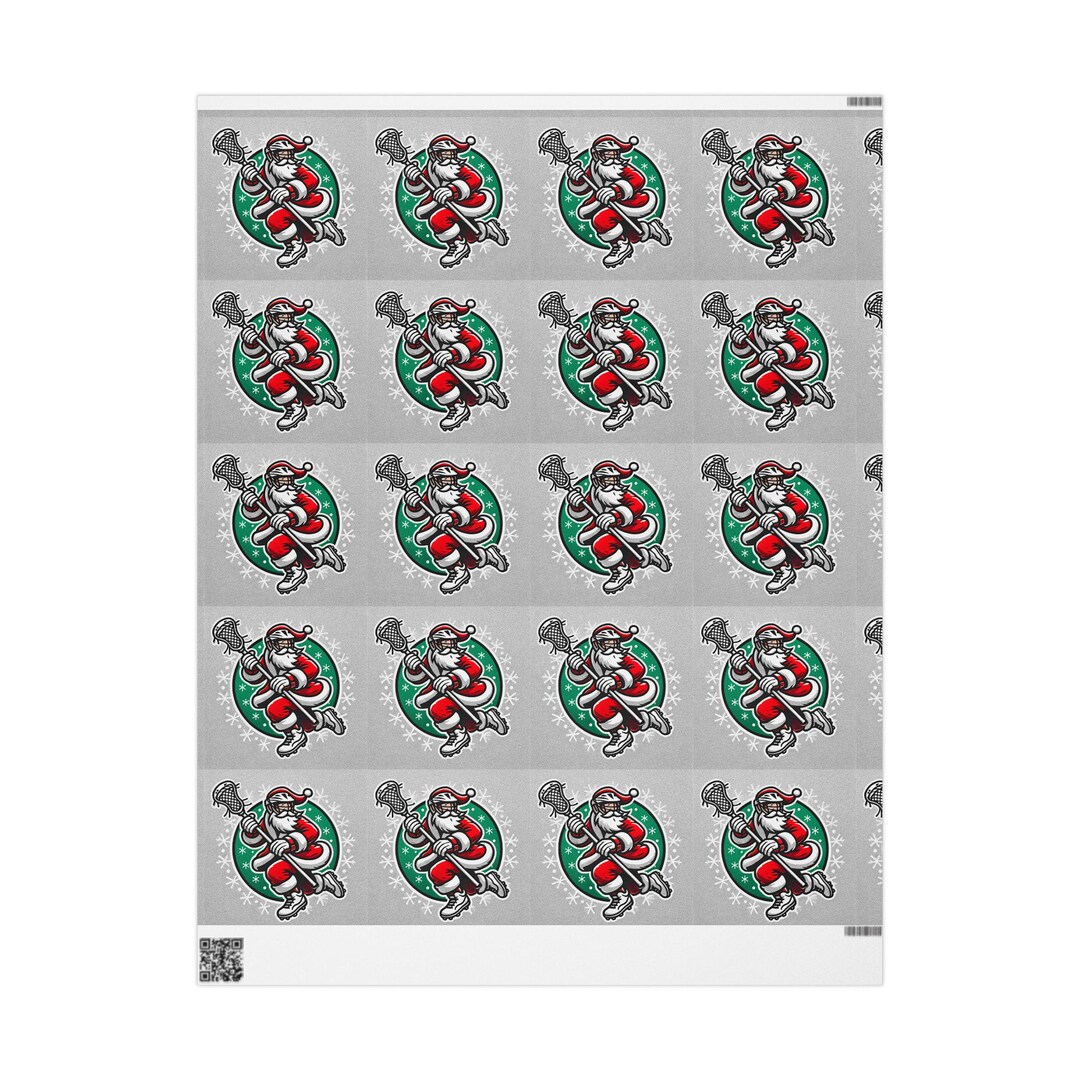 Lacrosse Santa Christmas Wrapping Paper, Sports Gift Wrap - Etsy