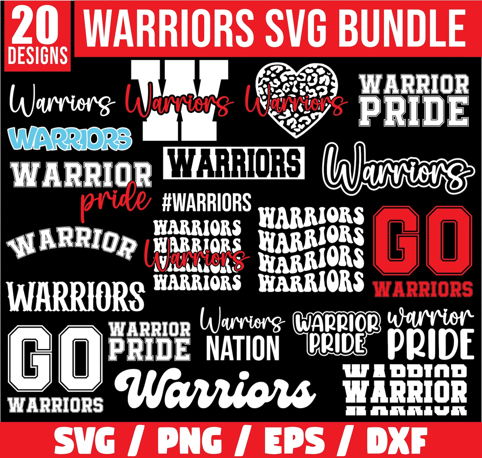 Warriors Svg Bundle, Team Mascot Svg, Warriors Team Svg, Stacked ...