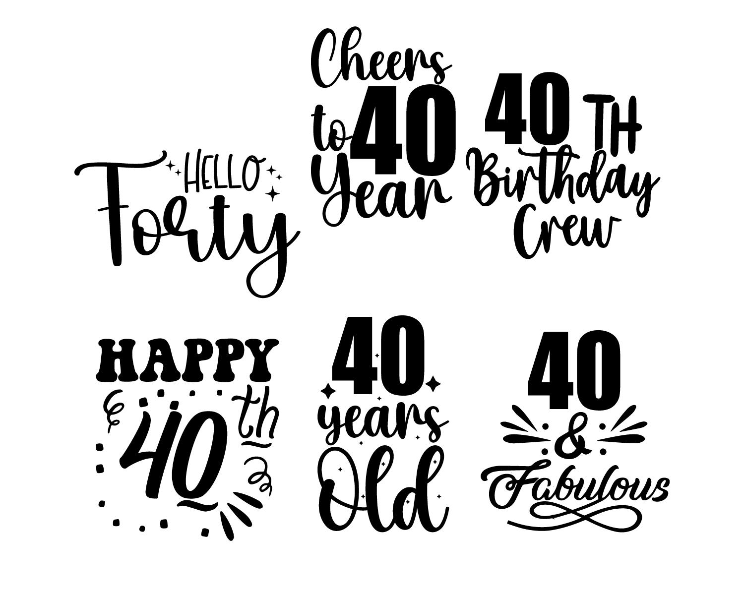 40th Birthday SVG Bundle, Forty and Fabulous Svg, I Am 39 Plus Middle ...