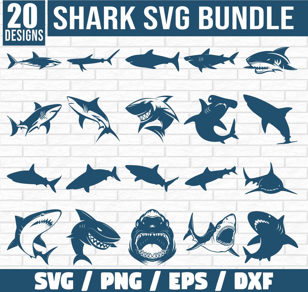 Shark Svg Bundle, Shark Fish Svg, Shark Design Svg, Animal Svg, Baby ...