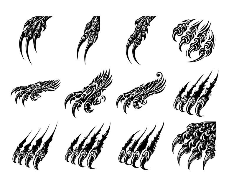 Claw SVG Bundle, Claw PNG Bundle, Dino Claw, Marks Svg, Scratch Svg ...