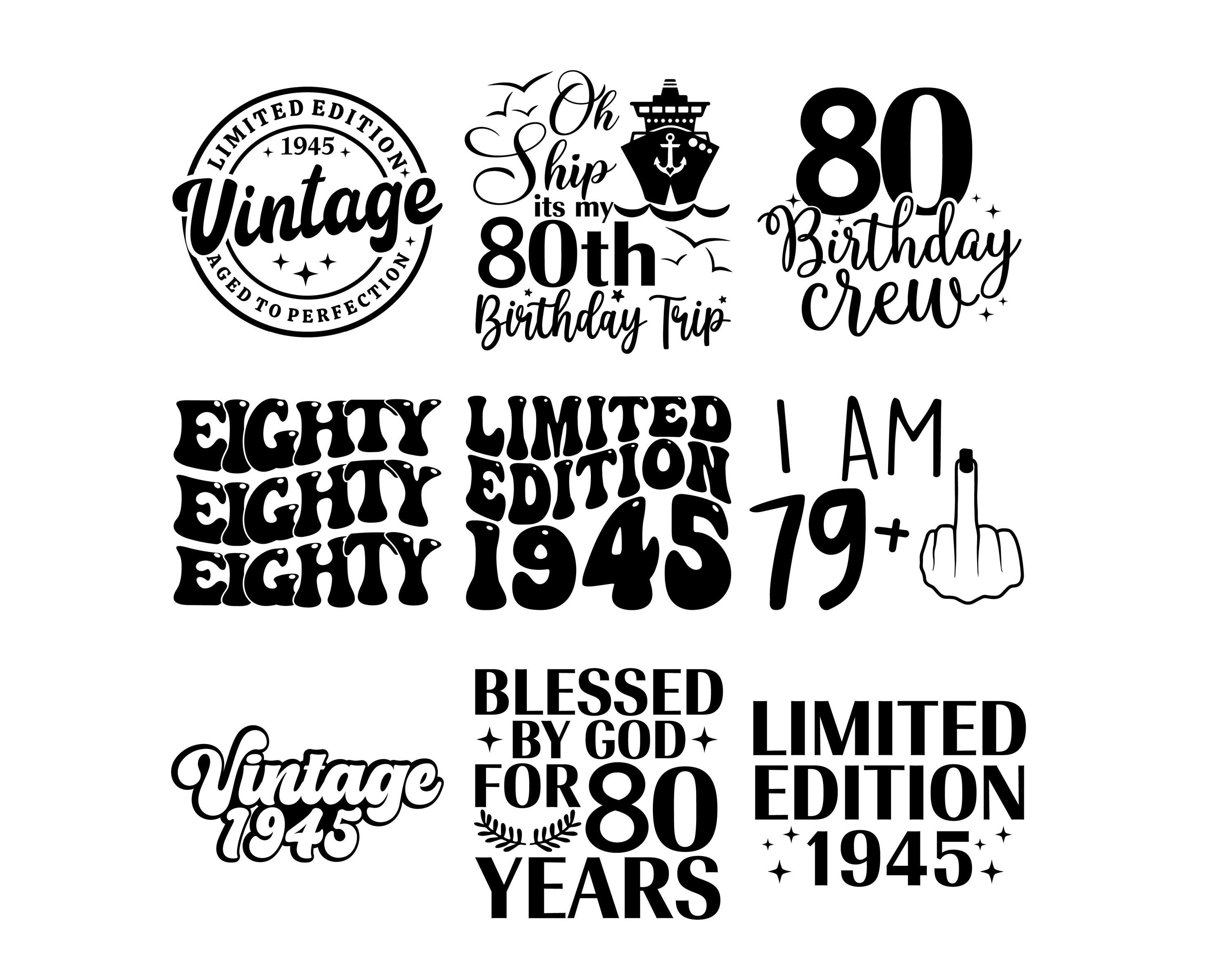 80th Birthday Svg Bundle, Hello Eighty Svg, 80 and Fabulous SVG ...