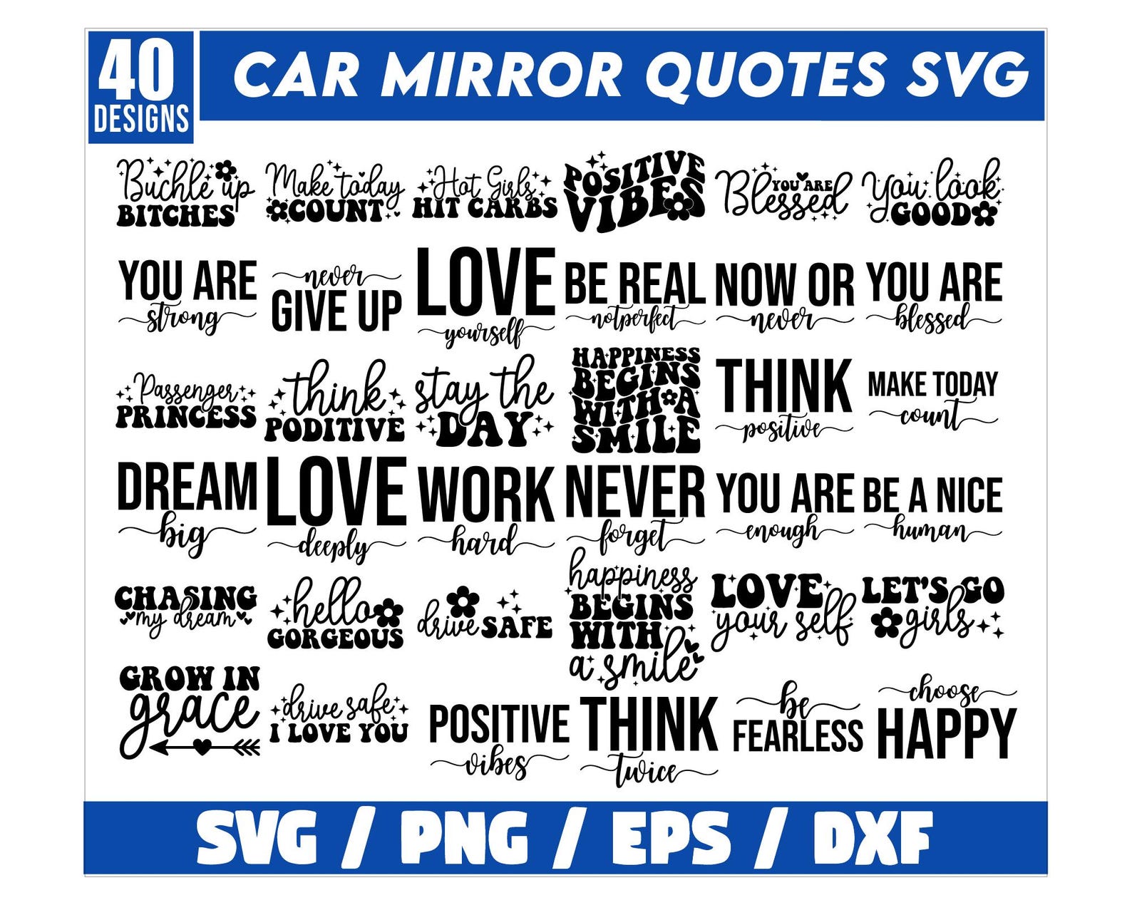 Car Mirror Svg Bundle, Rearview Mirror Svg, Car Mirror Saying, Car ...