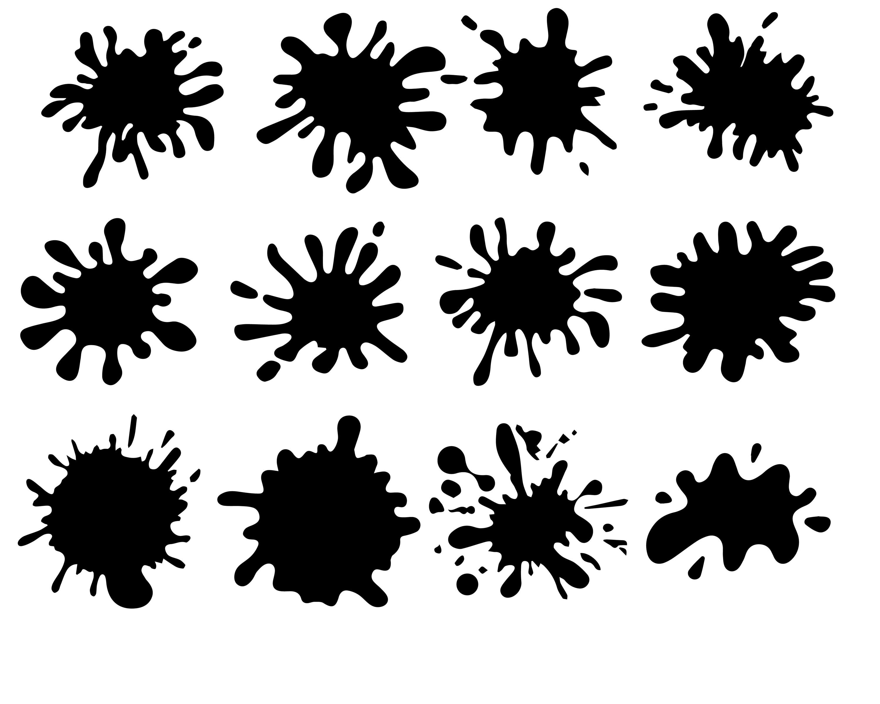 Paint Splatter SVG Bundle, Splatter Multicolor Svg, Paint Splats Svg ...