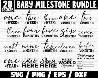 Baby Monthly Milestone Svg, Monthly Milestone Svg, Baby Milestone Svg ...