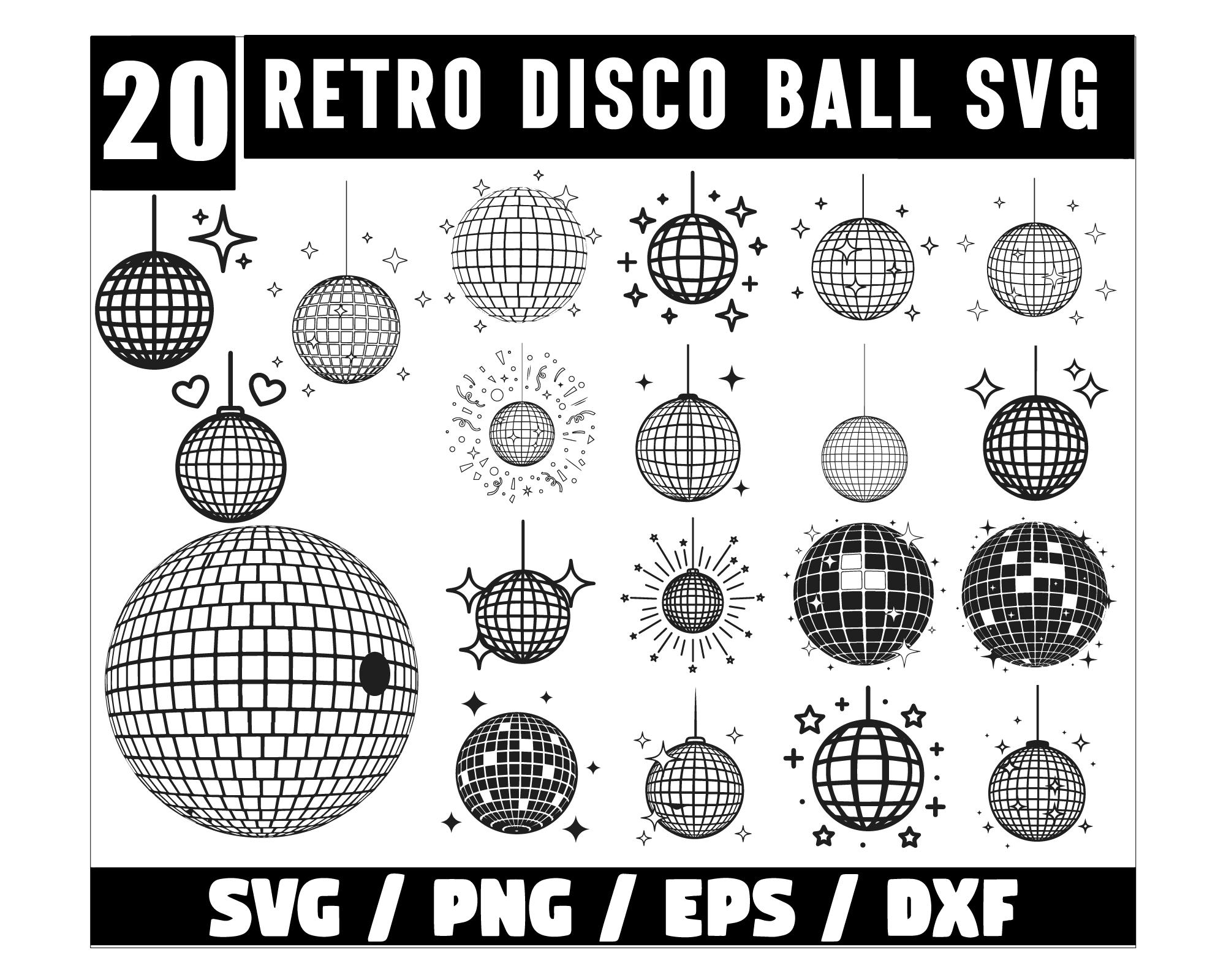 Retro Disco Ball Clipart, Disco Ball SVG Bundle, Party SVG Bundle ...