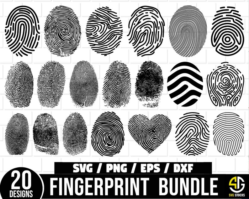 Fingerprint SVG Bundle, Biometric Svg, Fingerprint Dxf, Fingerprint Png ...
