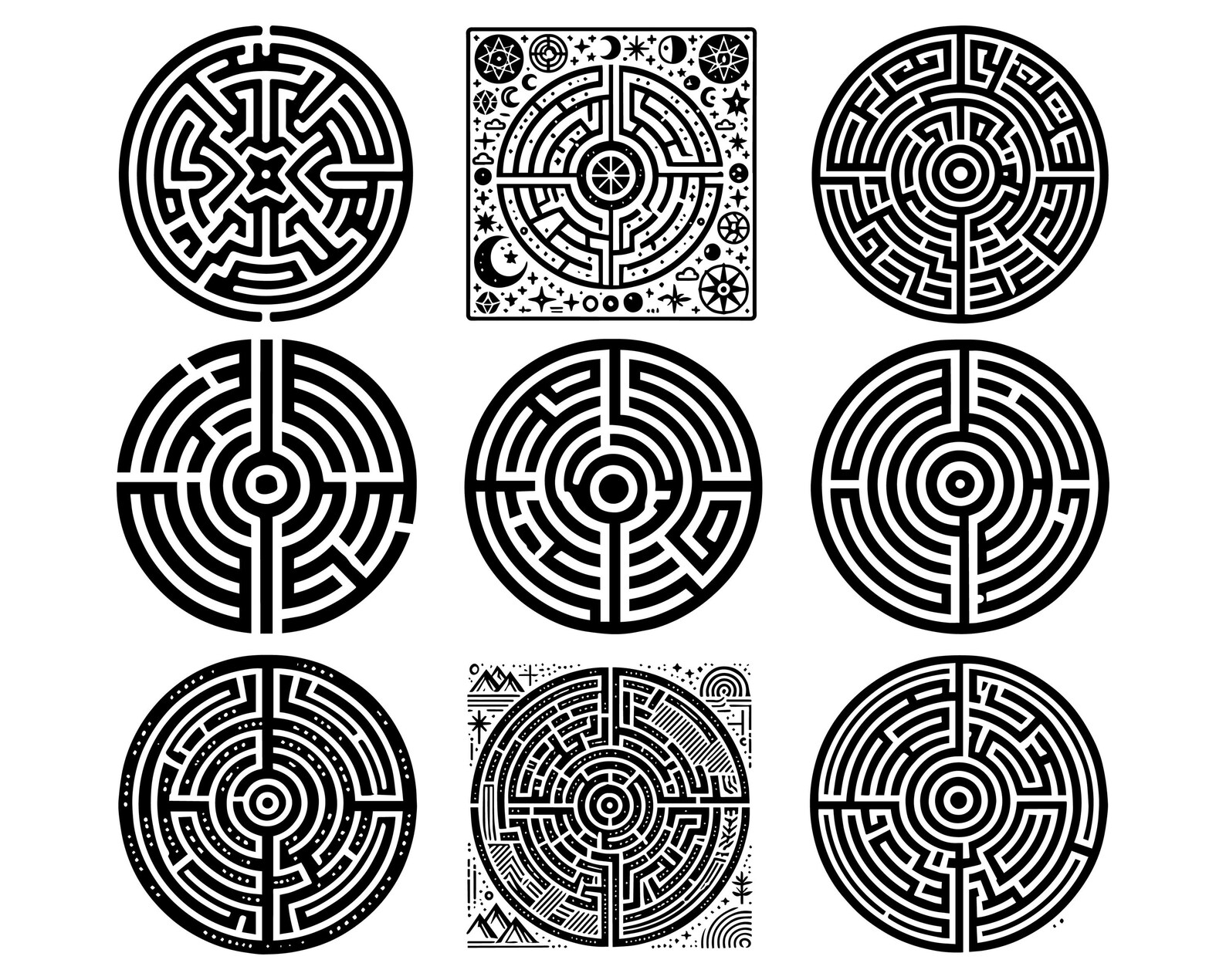 Labyrinth SVG Bundle, Maze Png Bundle, Labyrinth Clipart, Maze ...